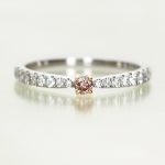 【HANDMADE】ピンクダイヤモンド リング 0.077ct FANCY DEEP ORANGY PINK I-1/ダイヤモンド 0.153ct PT950/K18※中央宝石研究所 ...